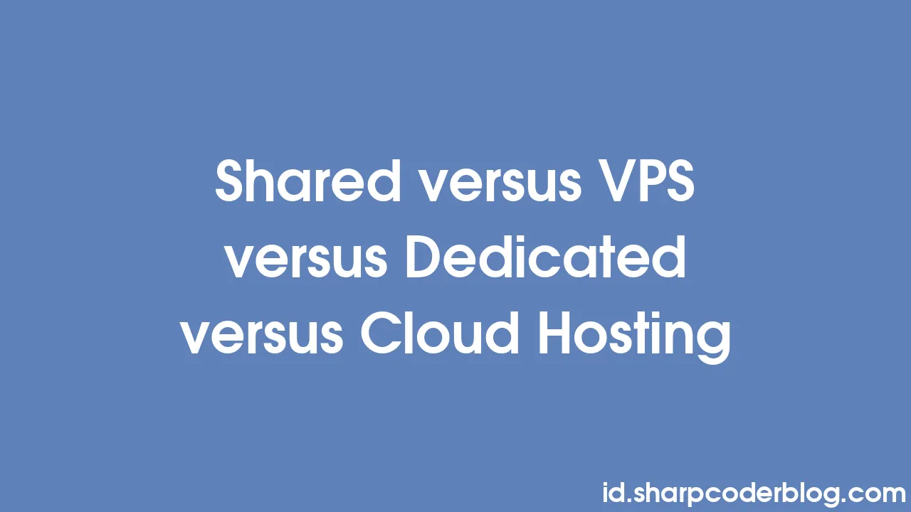 Shared versus VPS versus Dedicated versus Cloud Hosting | Sharp Coder Blog