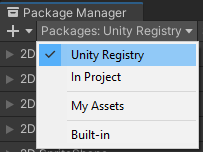 Registri Manajer Paket Unity