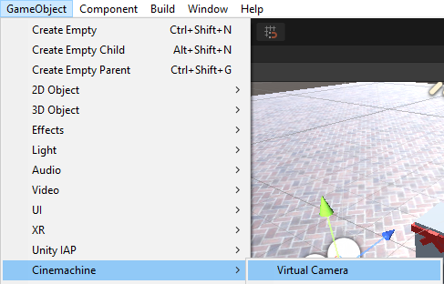 Cinemachine membuat kamera virtual